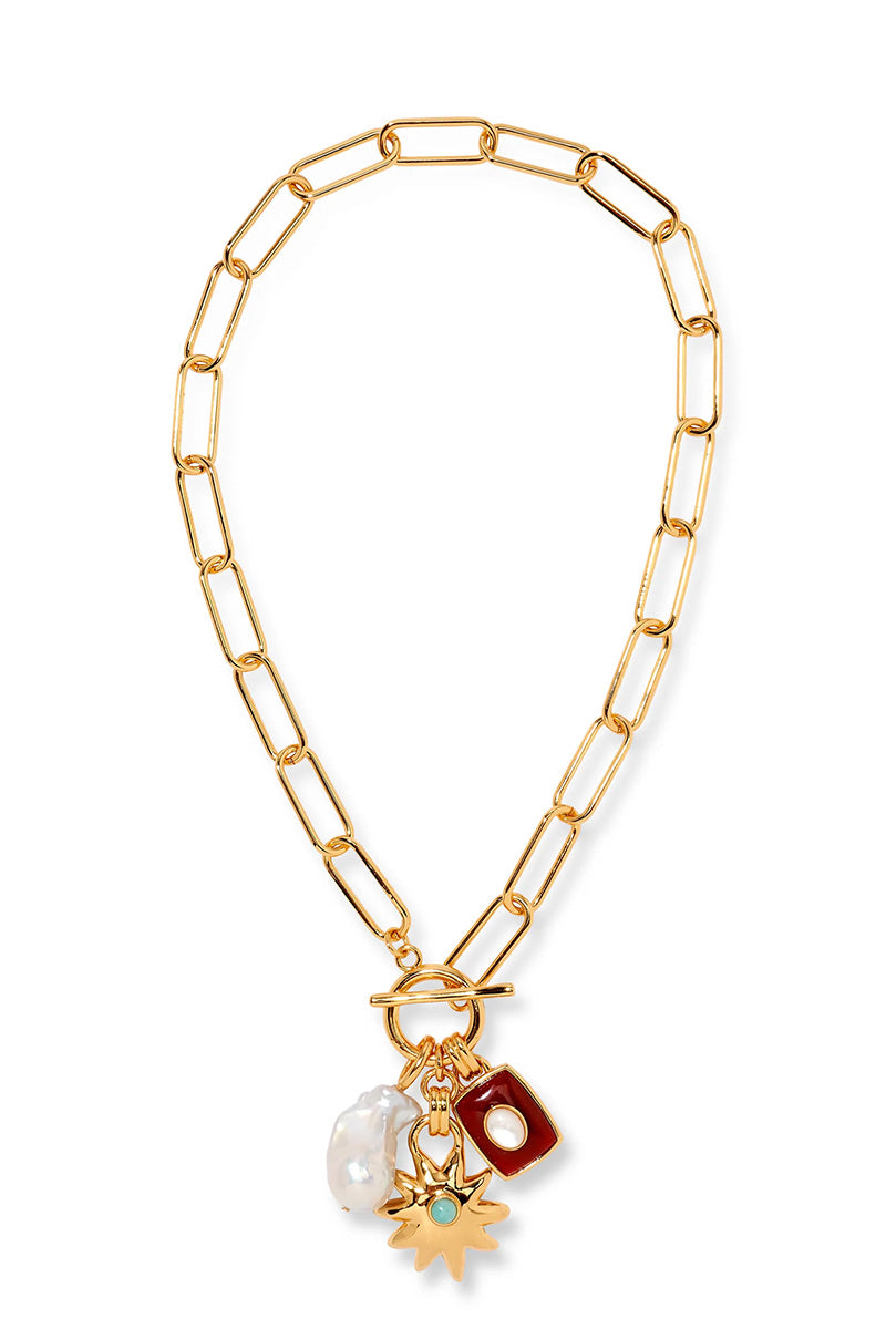 HELIOS CHARM NECKLACE IN SEA